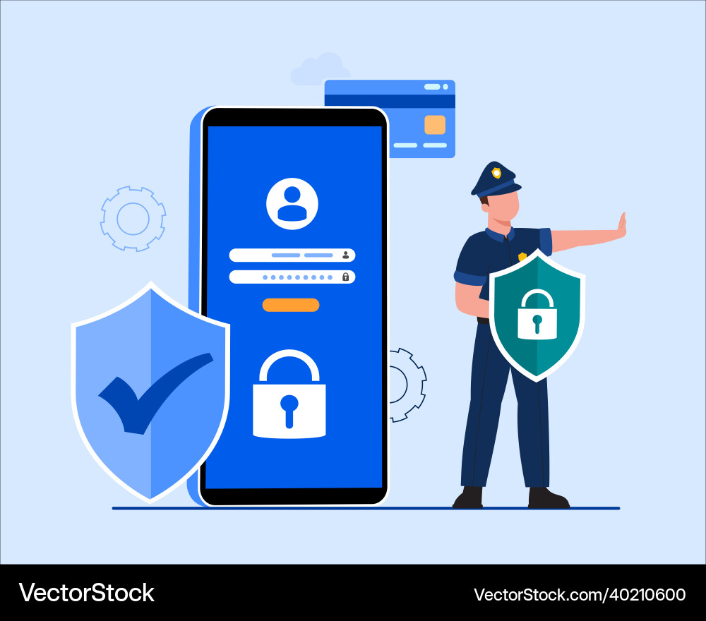 Global data security personal data security cyber Vector Image