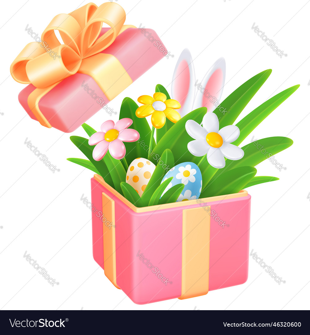 Happy easter gift box Royalty Free Vector Image