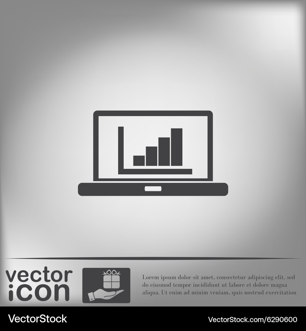 Laptop with symbol diagram Royalty Free Vector Image