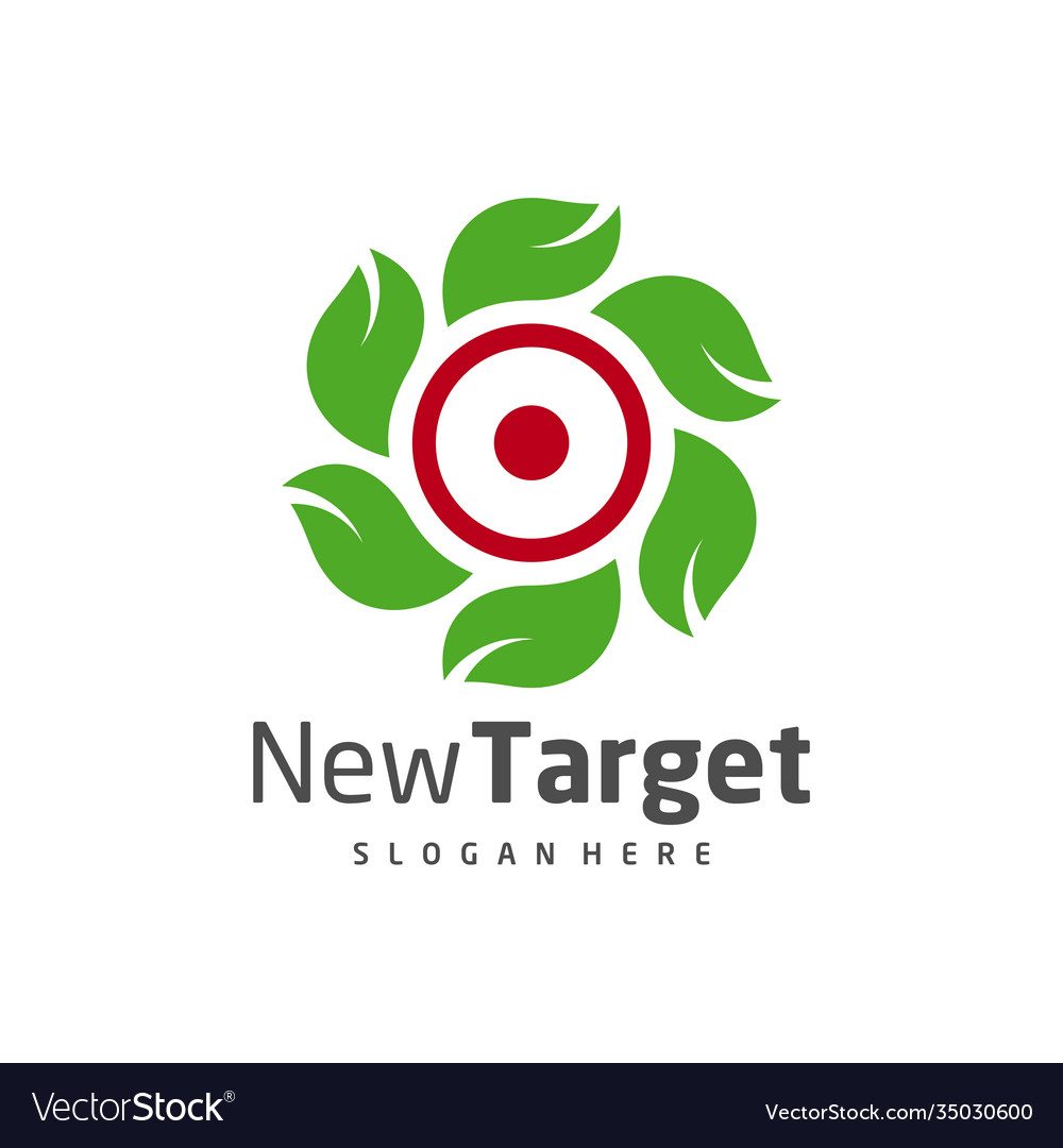 Leaf target logo template creative Royalty Free Vector Image