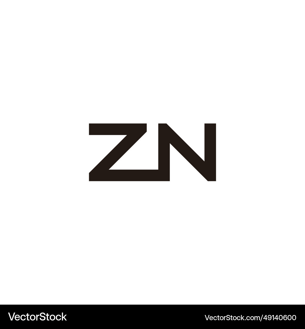 Letter zn square connect geometric symbol simple Vector Image