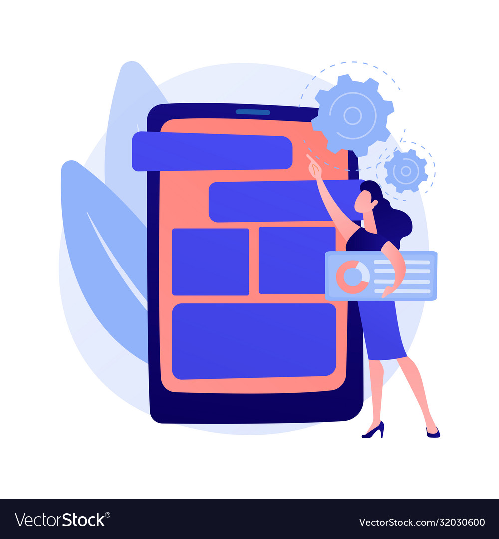 Mobile software optimization ui ux development Vector Image