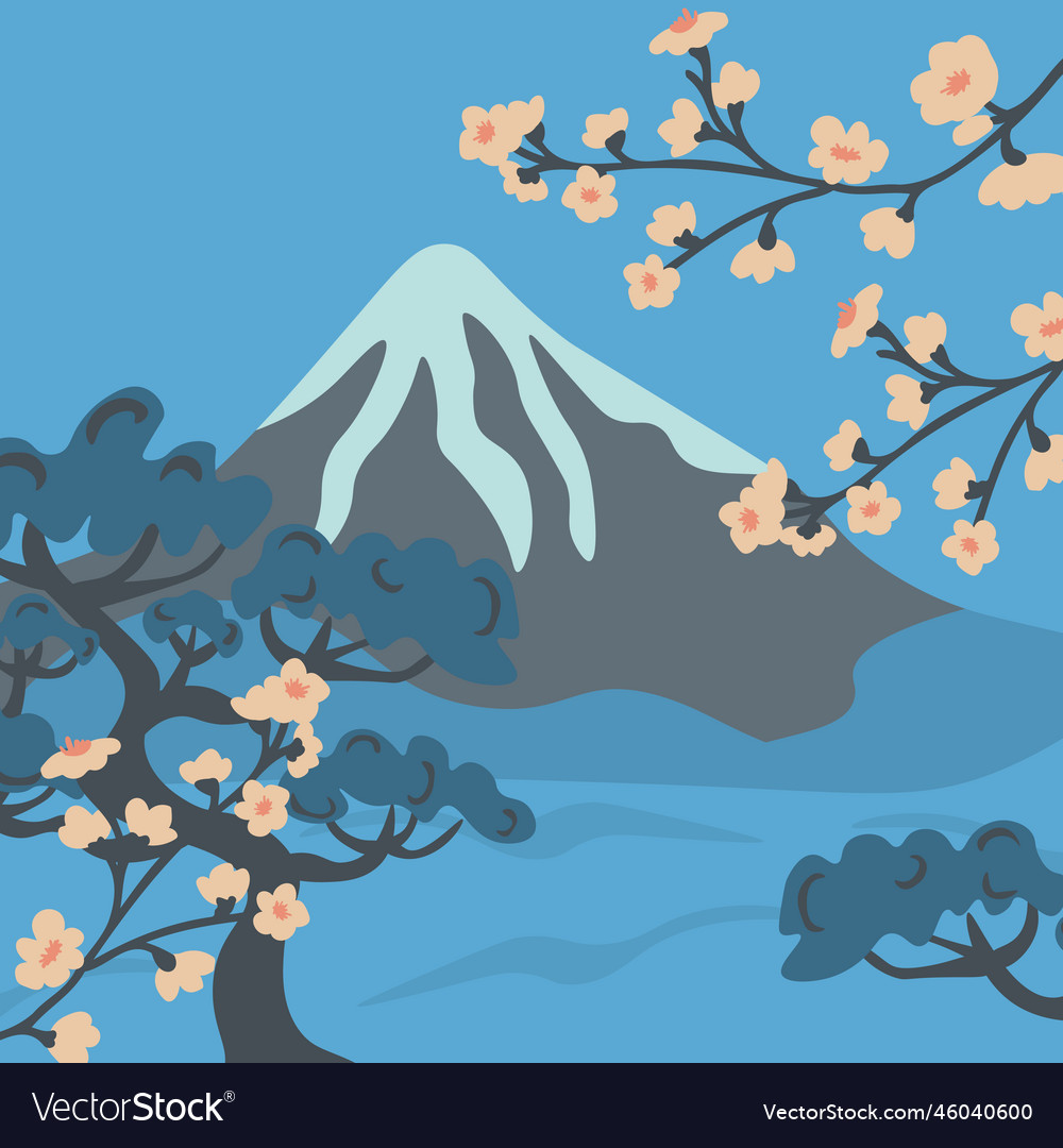 Mountain spring Royalty Free Vector Image - VectorStock