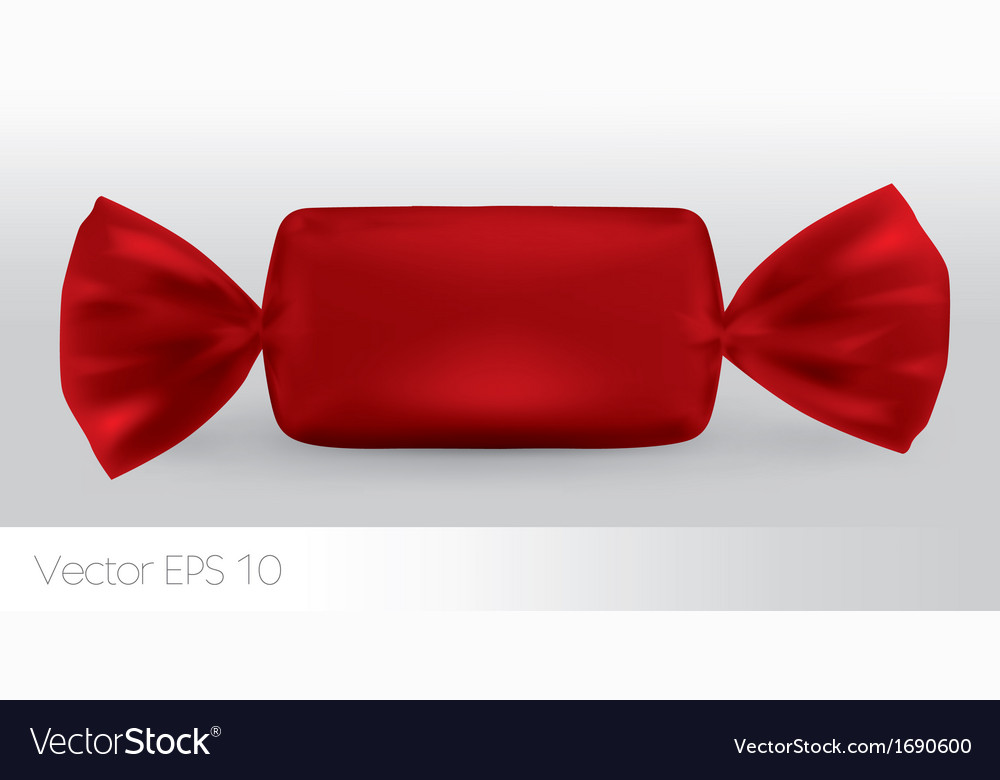 Red rectangular candy package Royalty Free Vector Image