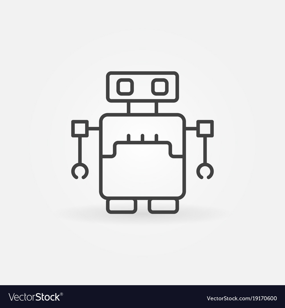 Robot concept icon in outline style Royalty Free Vector