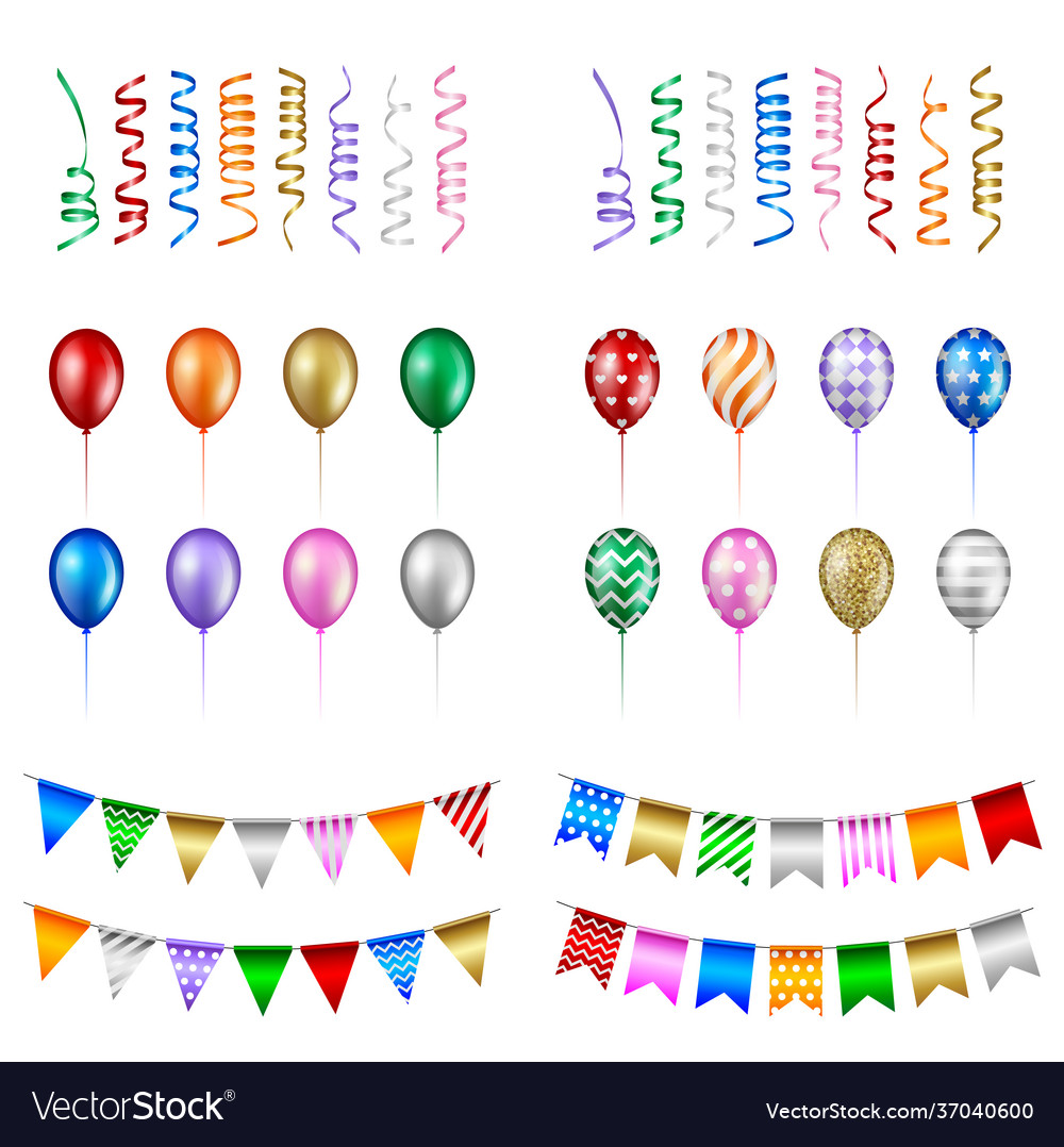 Set party elements Royalty Free Vector Image - VectorStock