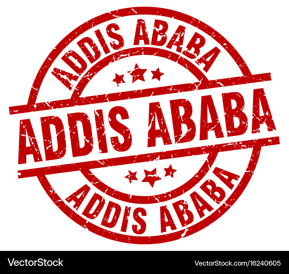 Addis ababa red round grunge stamp Royalty Free Vector Image