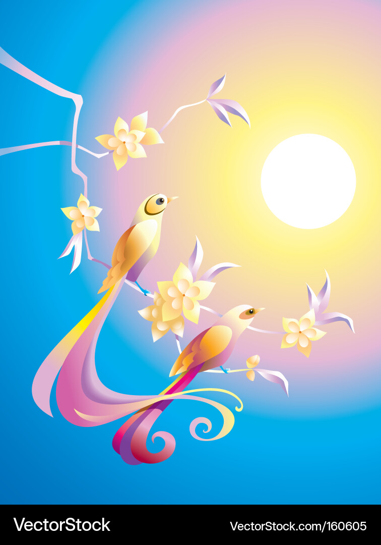 Birds in the morning Royalty Free Vector Image