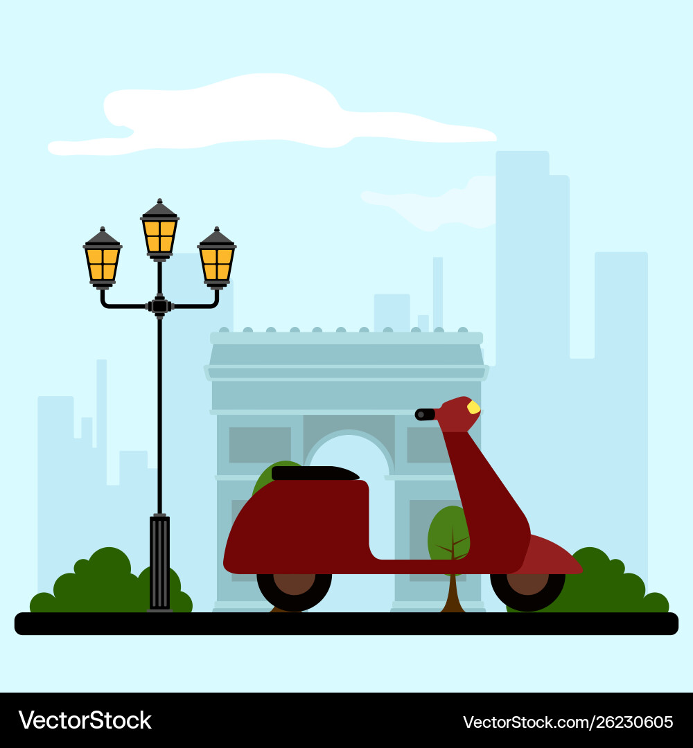 Colored french landscape Royalty Free Vector Image