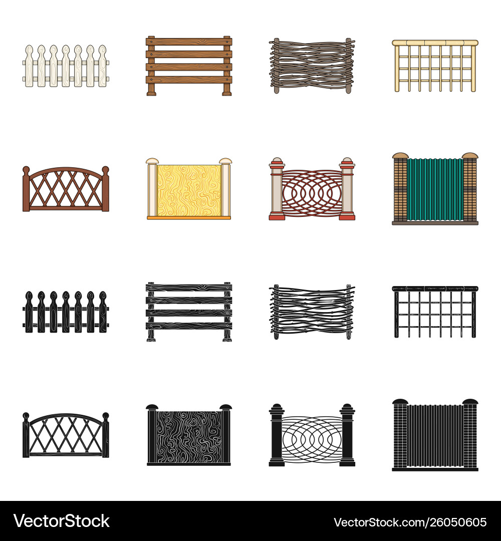 Design gate and fence icon collection Royalty Free Vector