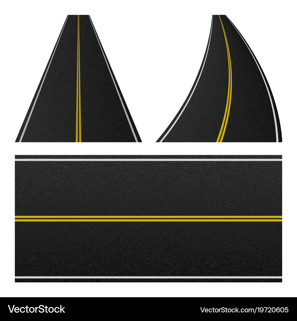 Element of road stripe set marking highway Vector Image