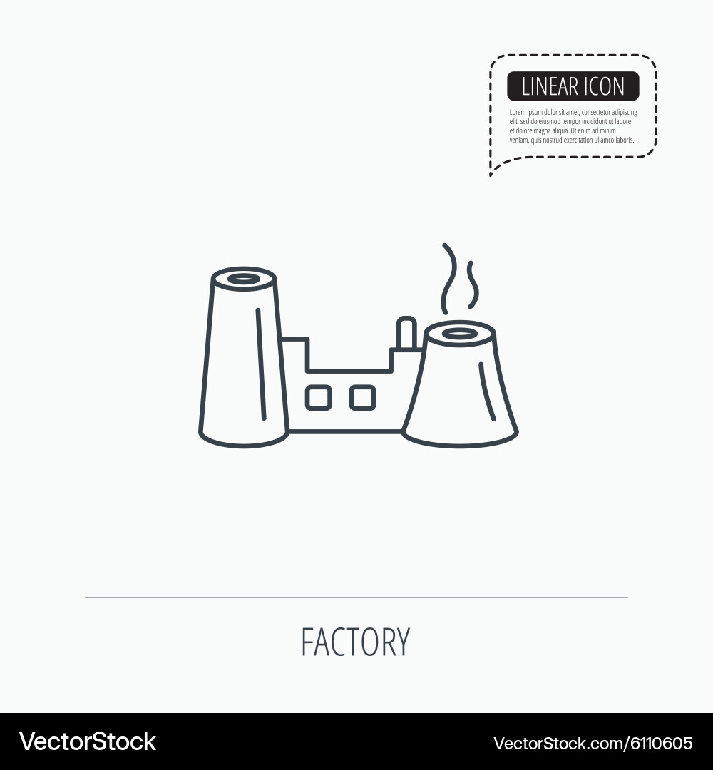 Factory icon industrial building sign Royalty Free Vector