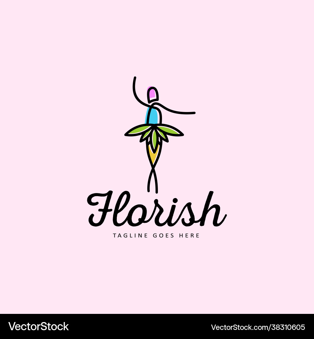 Flower girl logo Royalty Free Vector Image - VectorStock