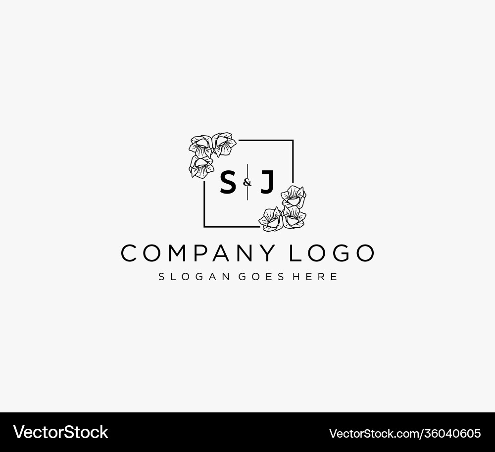 Initial sj letters botanical feminine logo Vector Image