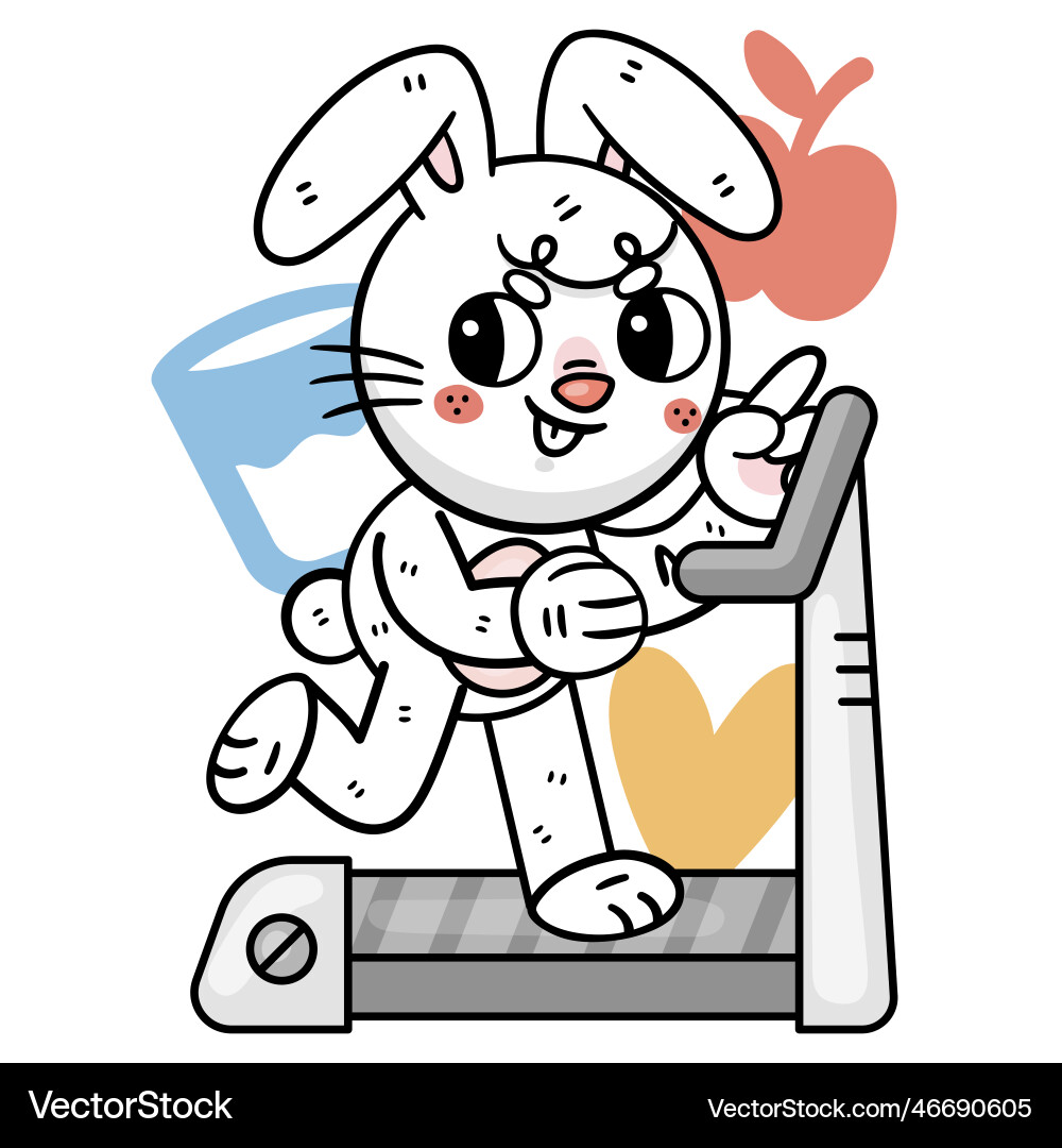 Ronnie bunny self care stickers set Royalty Free Vector
