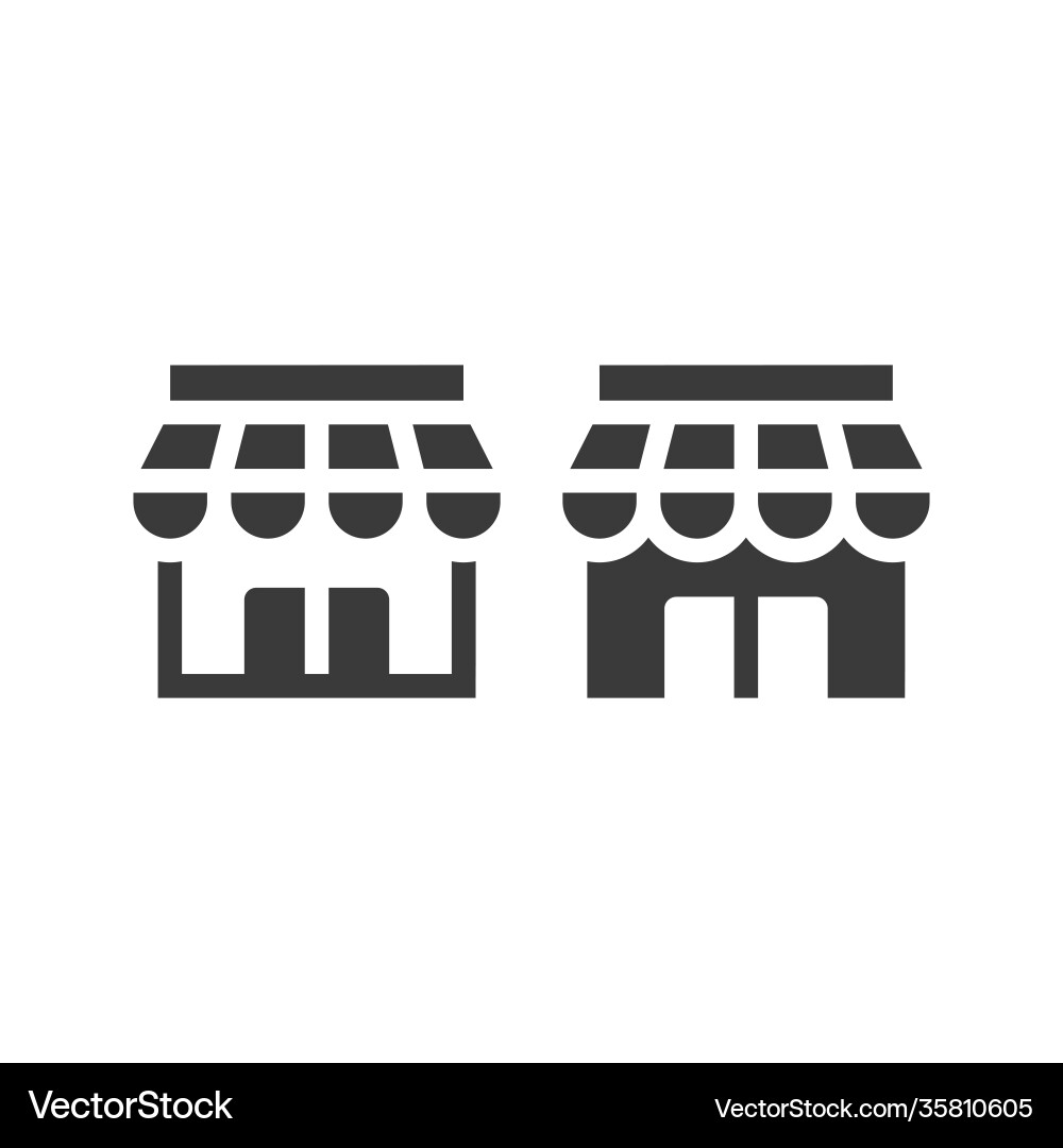 Store or shop black icon Royalty Free Vector Image