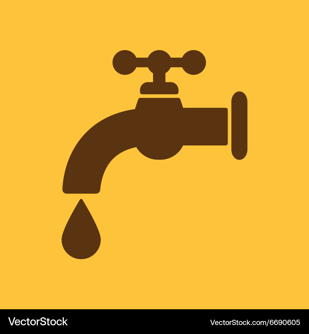 Tap water icon water symbol flat Royalty Free Vector Image