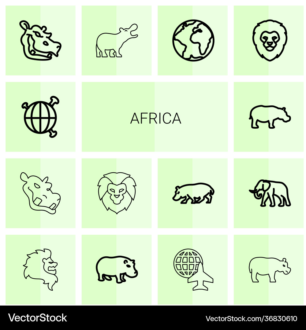 14 africa icons Royalty Free Vector Image - VectorStock
