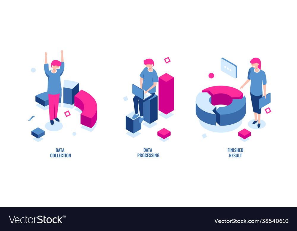 Business statistics data collection Royalty Free Vector