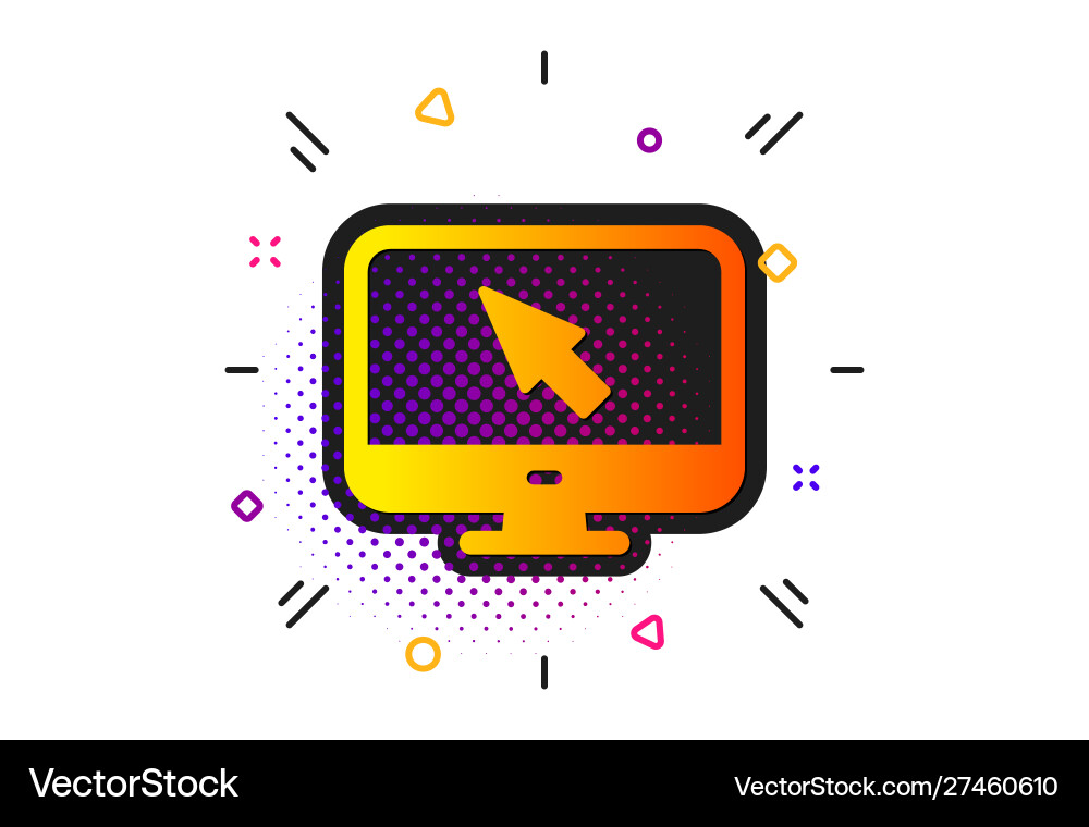 Computer or monitor icon mouse cursor sign Vector Image