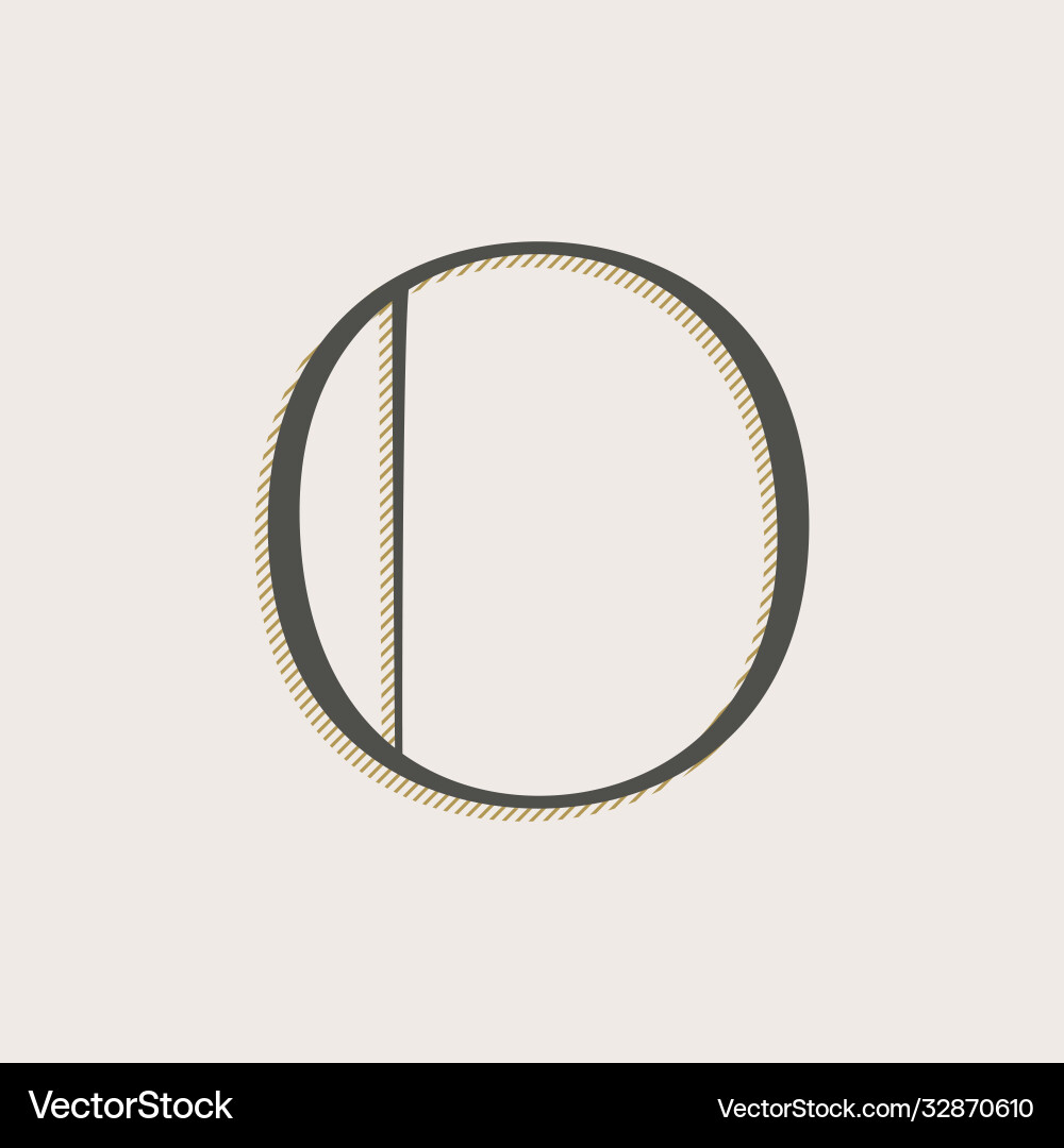 Elegant o letter serif font logo classic thin pen Vector Image