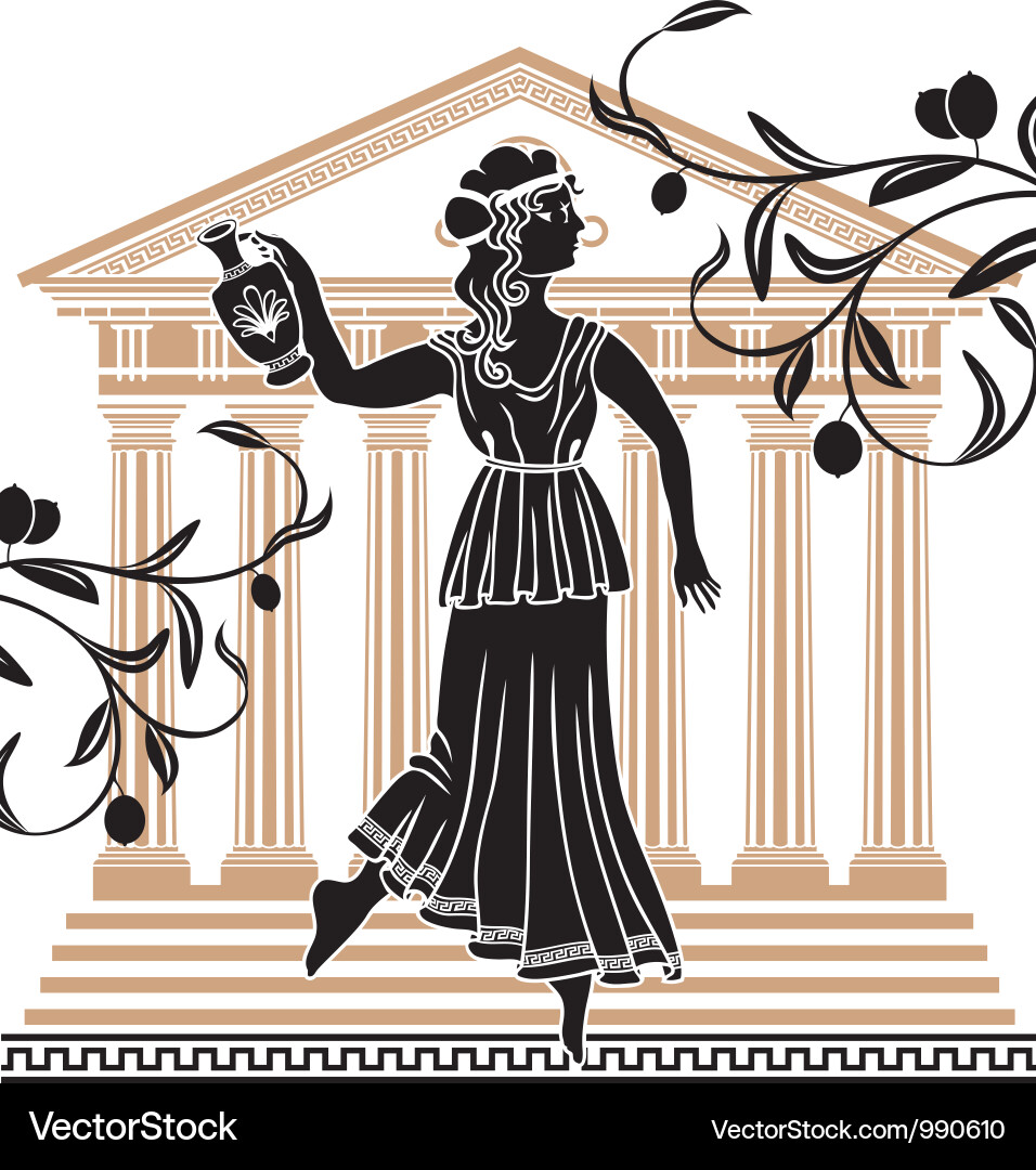 Greek woman with olive Royalty Free Vector Image