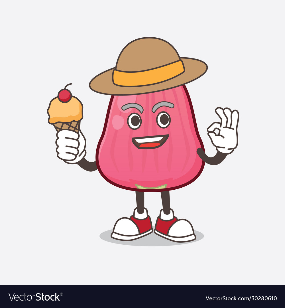 Java apple cartoon mascot character holding ice Vector Image