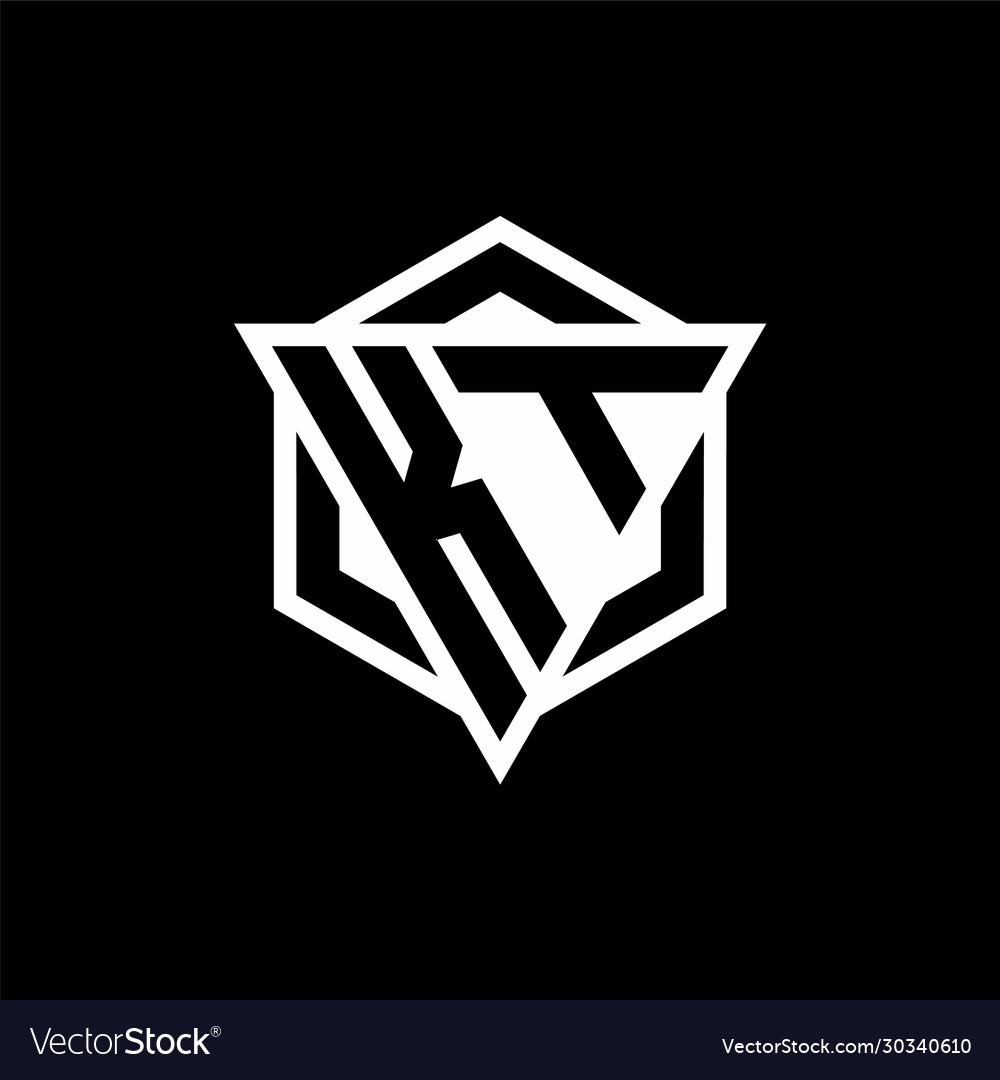 Kt logo monogram with triangle and hexagon shape Vector Image Kt logo monogram with triangle and hexagon shape Vector Image