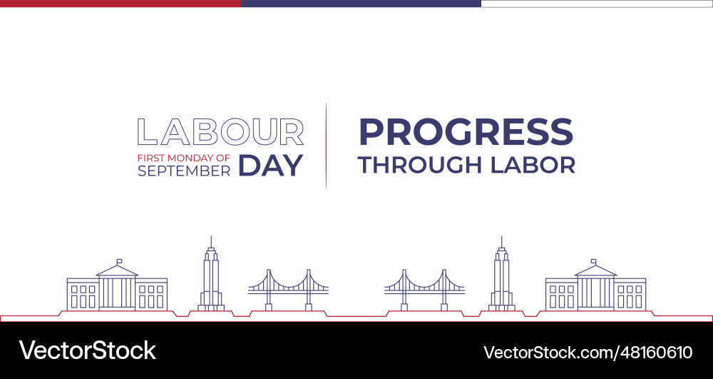 Labor day banner design with tagline Royalty Free Vector