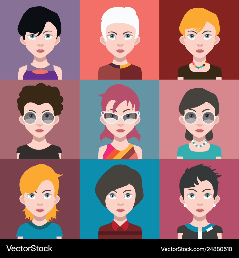 People avatars with colorful backgrounds Vector Image