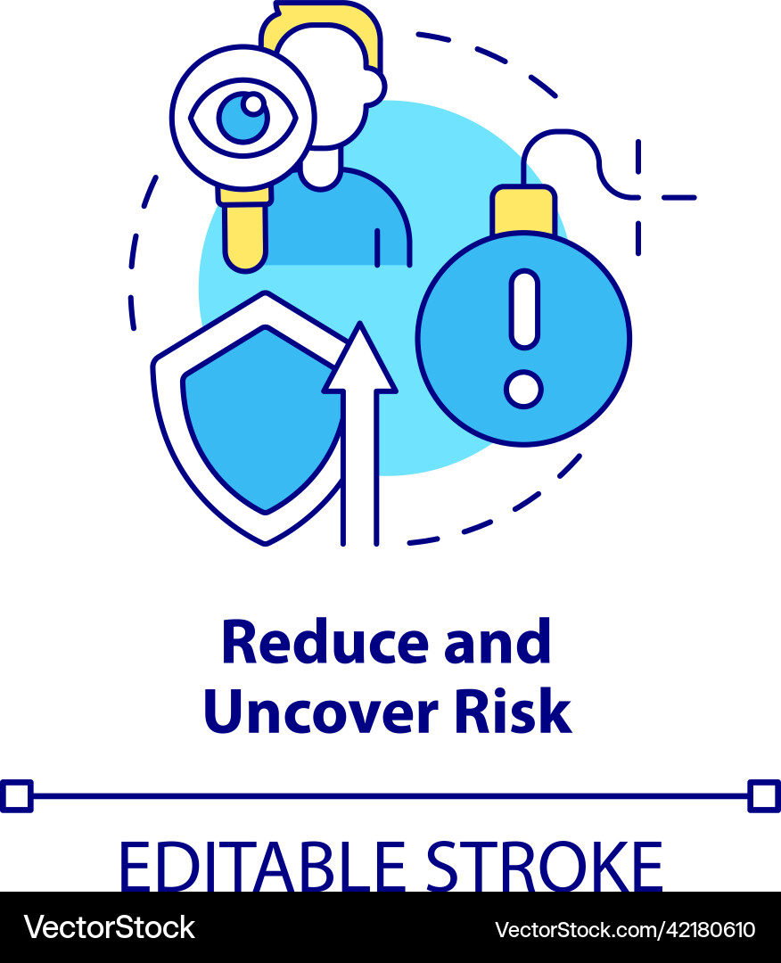 Reduce and uncover risk concept icon Royalty Free Vector