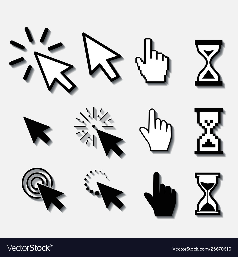 Set flat modern cursor icons Royalty Free Vector Image