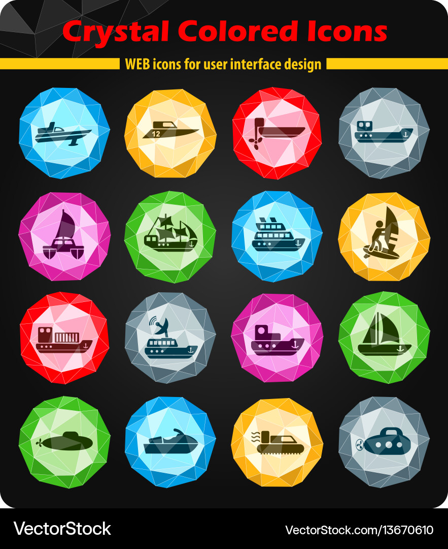 Water transport icon set Royalty Free Vector Image