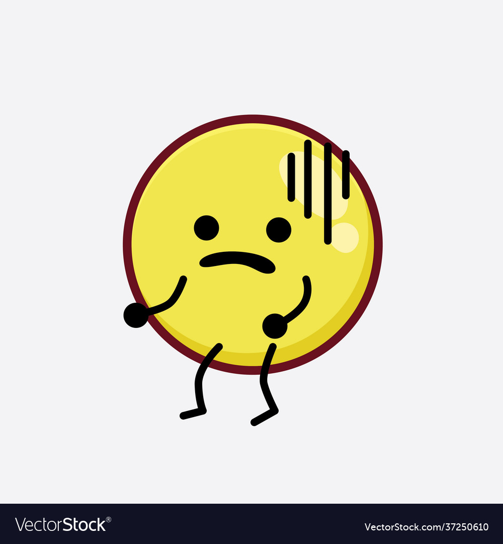 Yellow emoji cute character with simple face Vector Image