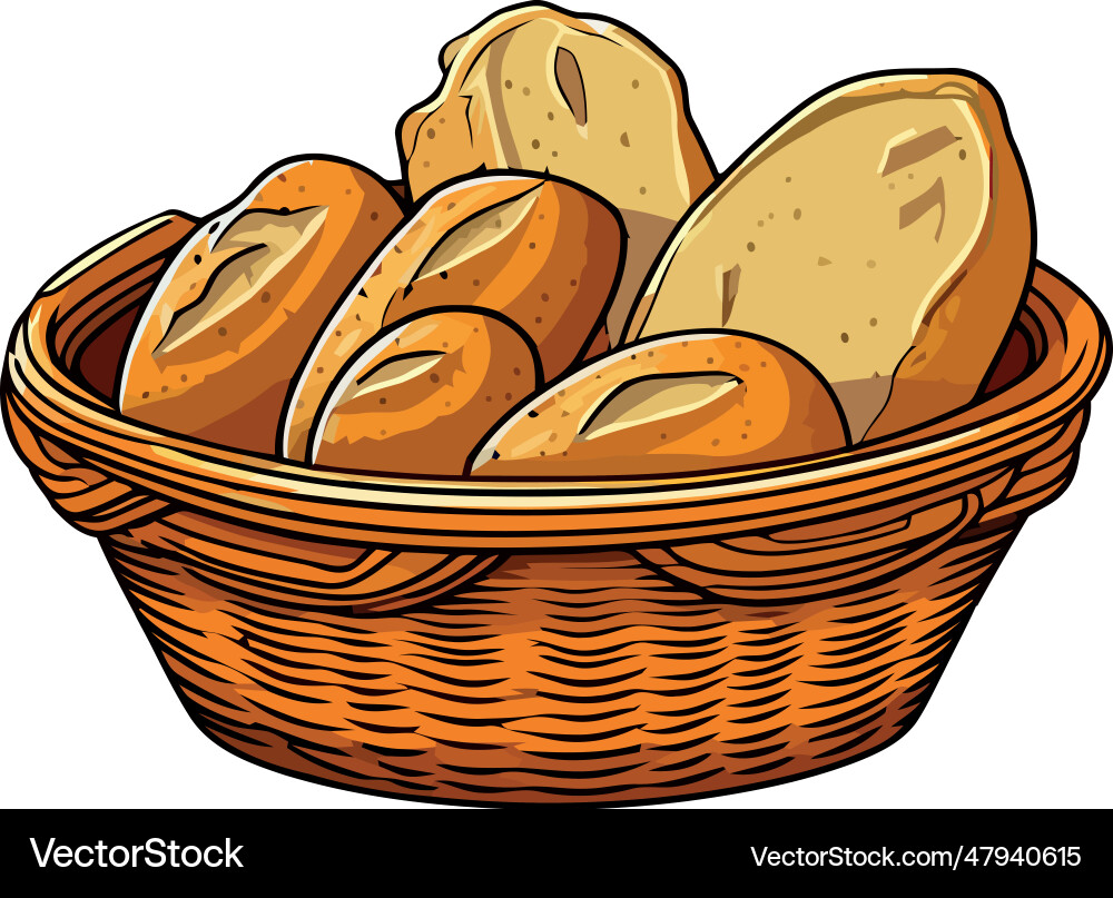 Bread basket design Royalty Free Vector Image - VectorStock