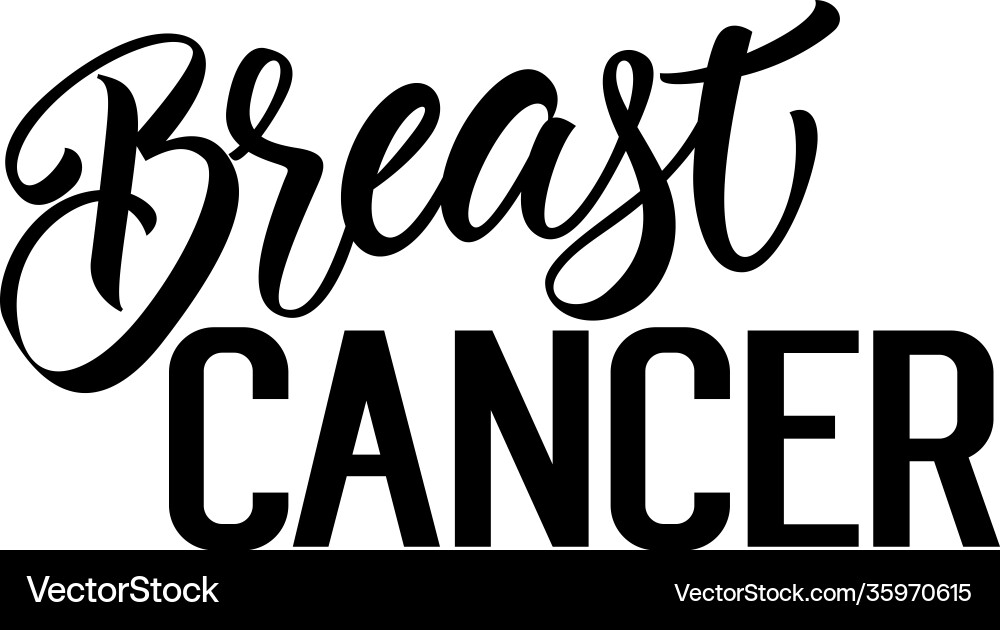 Breast cancer lettering Royalty Free Vector Image