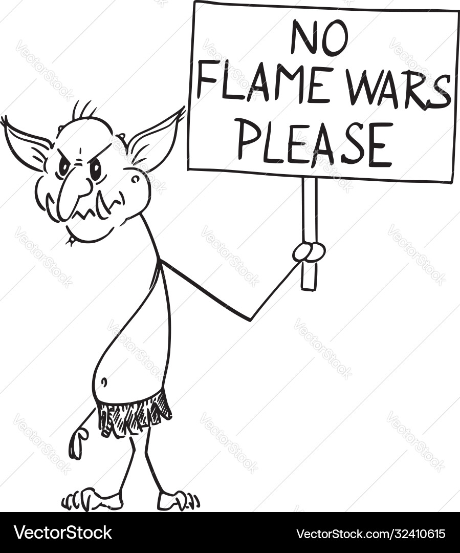 Cartoon internet troll online virtual hater Vector Image