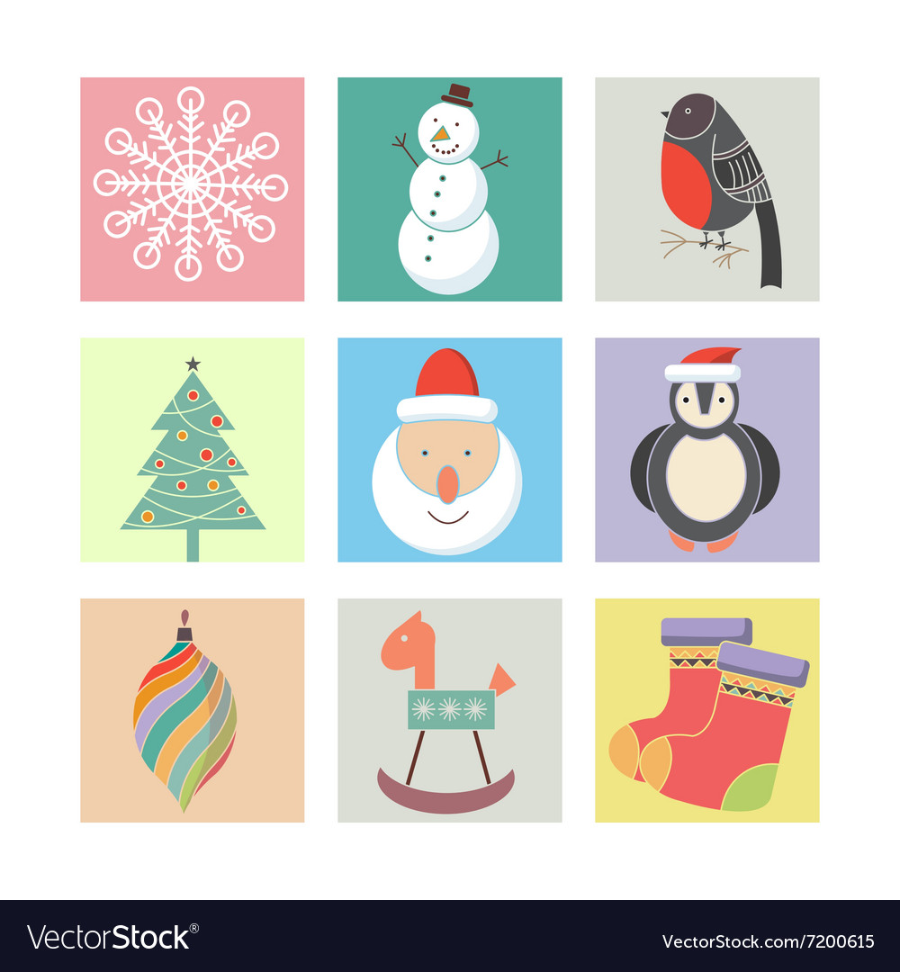 Christmas icons set Royalty Free Vector Image - VectorStock