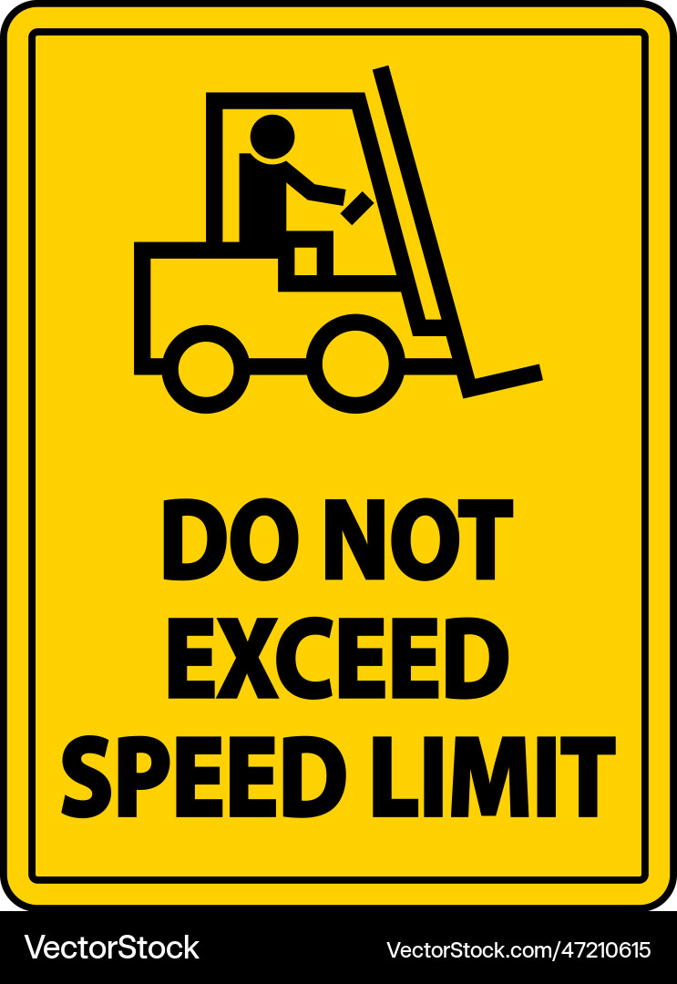 Do not exceed speed limit label sign on white Vector Image