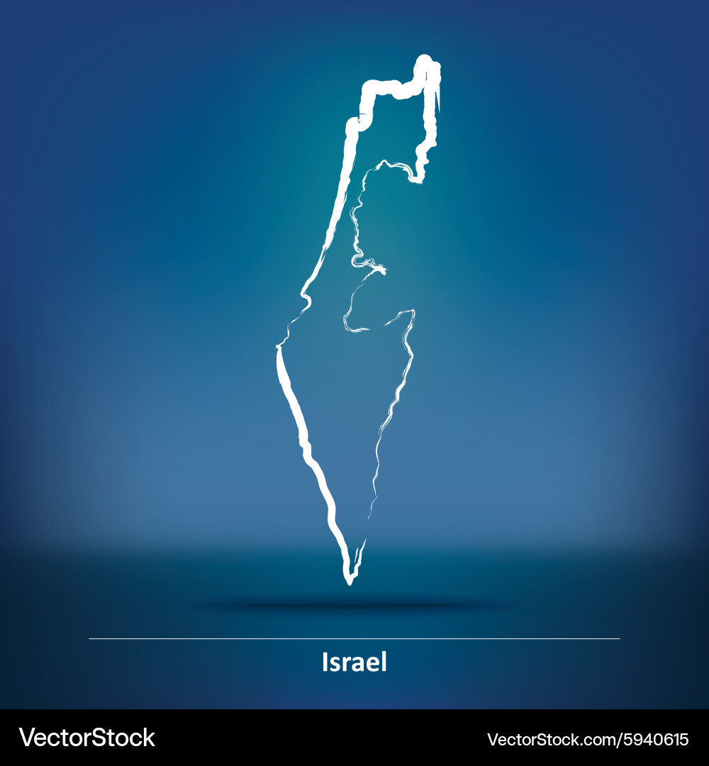 Doodle map of israel Royalty Free Vector Image