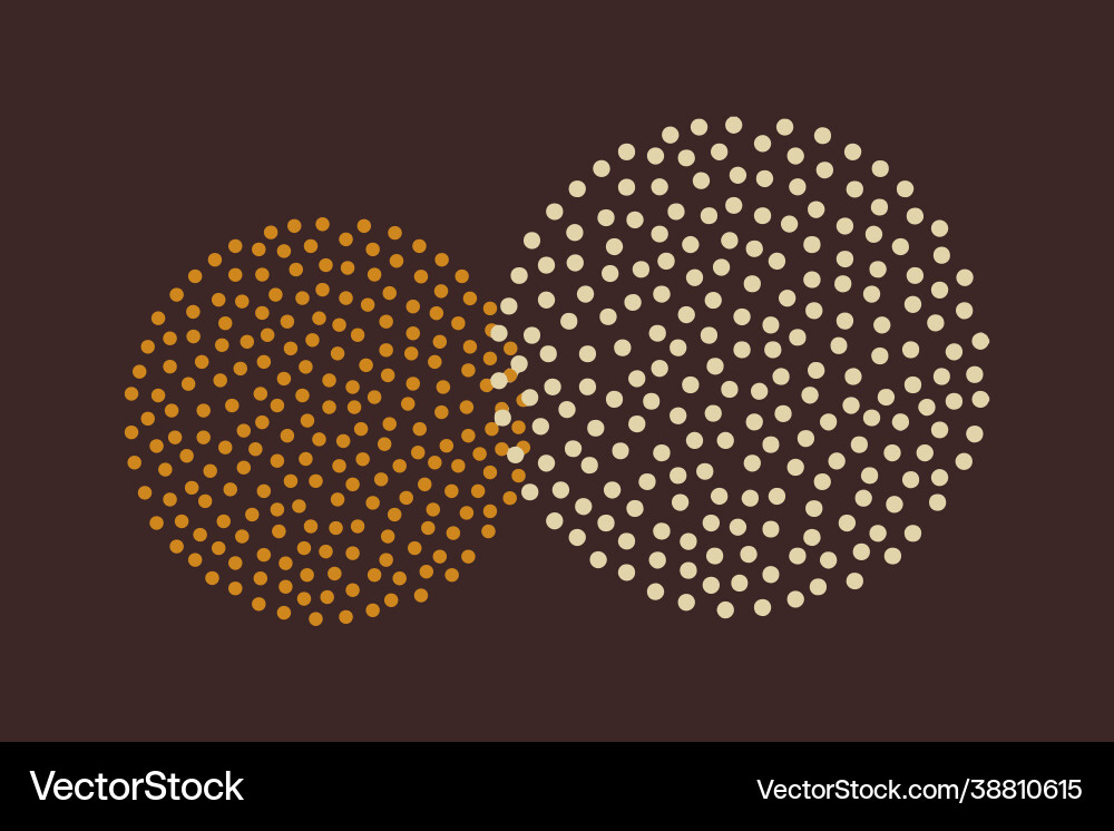 Dotted circle design in yellow tone Royalty Free Vector
