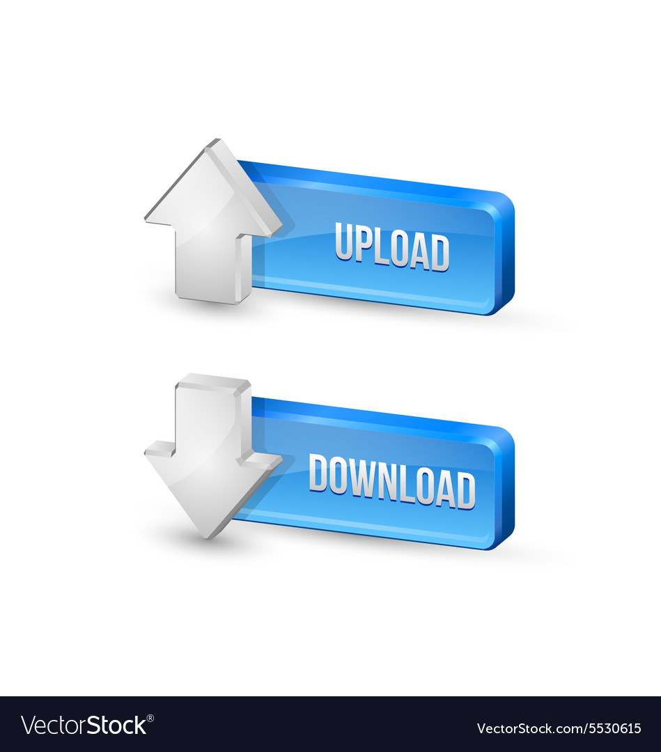 Download and upload buttons Royalty Free Vector Image