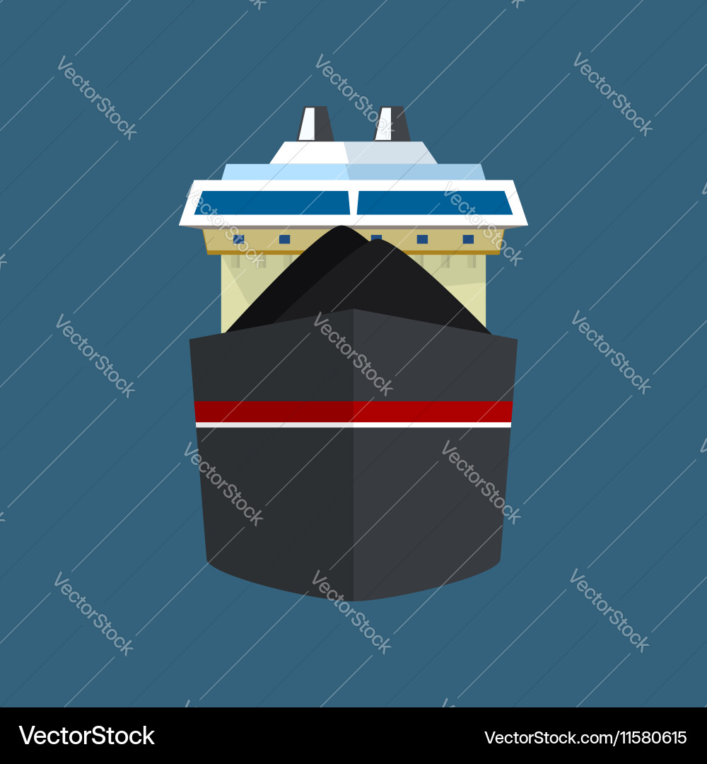 Front view of dry cargo ship Royalty Free Vector Image