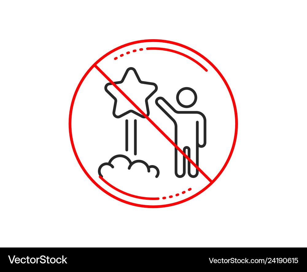 No or stop sign launch star line icon feedback Vector Image