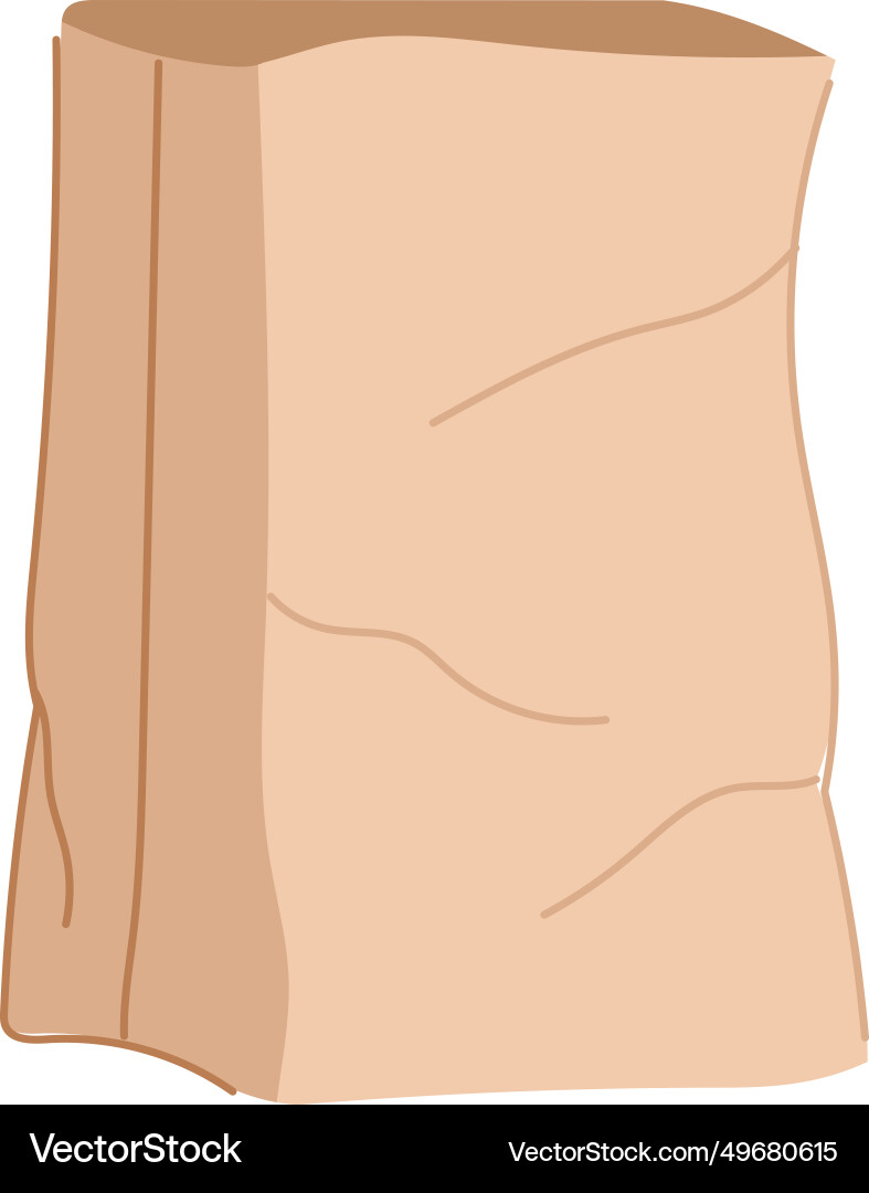 Package paper lunch bag cartoon Royalty Free Vector Image