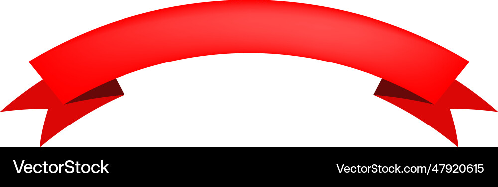 Red blank arched ribbon on white background Vector Image