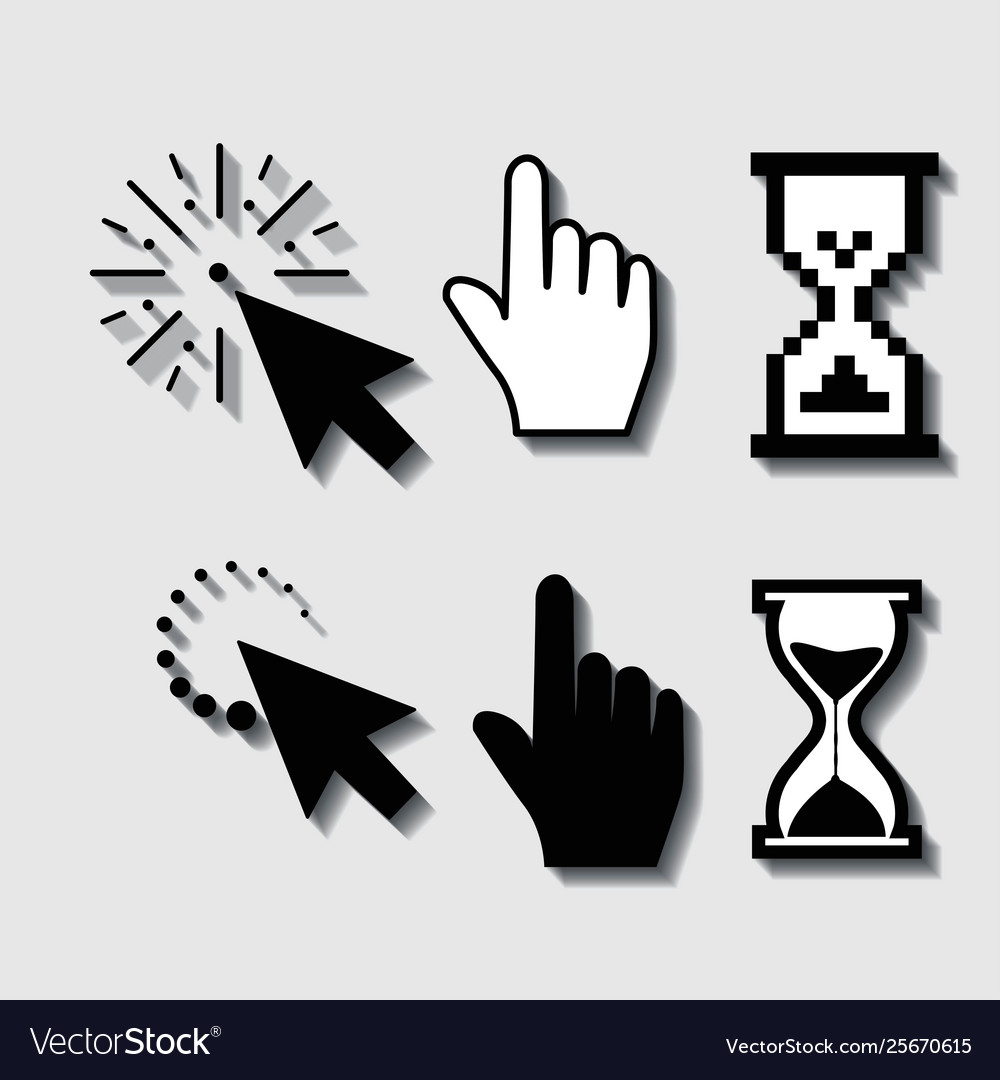 Set flat modern cursor icons Royalty Free Vector Image