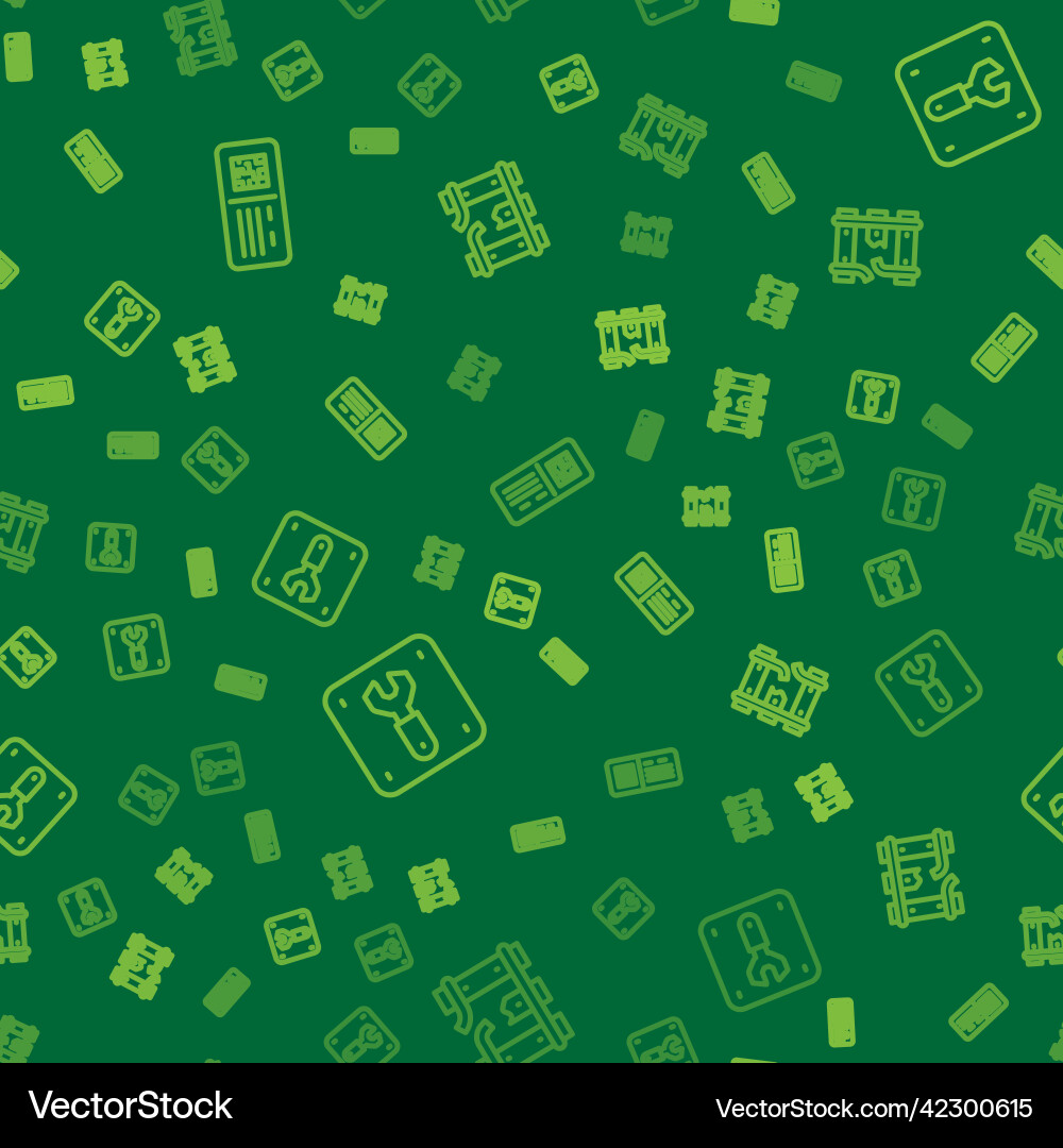 Set line qr code ticket train repair of railway Vector Image