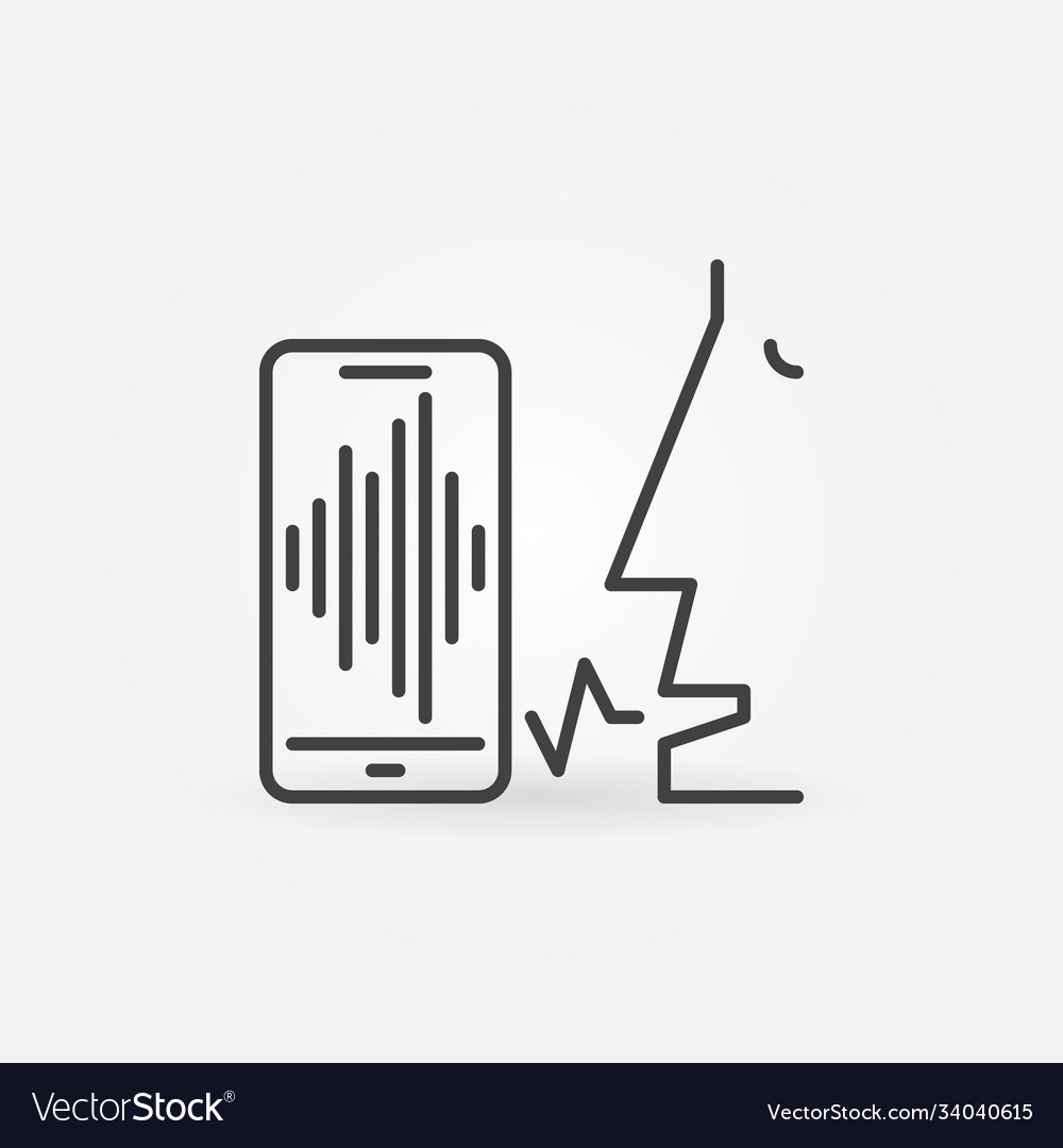 Voice command on smartphone concept line Vector Image