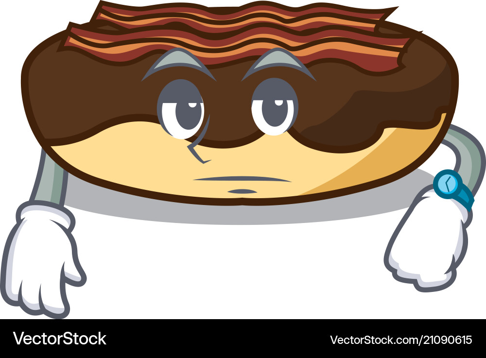 Waiting maple bacon bar mascot cartoon Royalty Free Vector